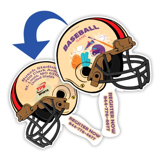 Budget Helmet Shaped Hand Fans - Two Side