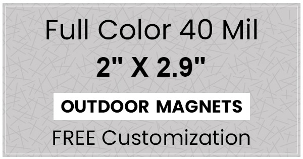 Magnet - 2x2.9 Square Corners - 40 Mil - Outdoor Safe