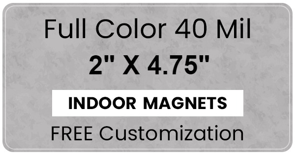 Magnet - 2x4.75 Round Corners - 40 Mil