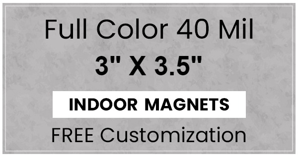 Magnet - 3x3.5 Square Corners - 40 Mil