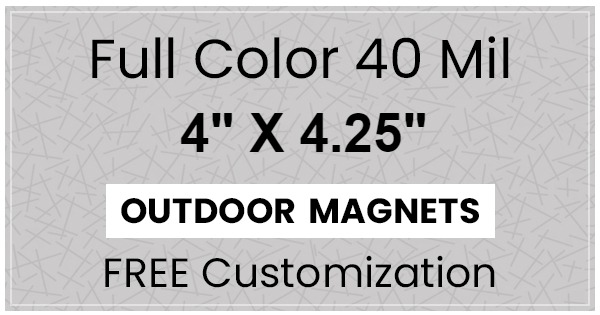 Magnet - 4x4.25 Square Corners - 40 Mil - Outdoor Safe