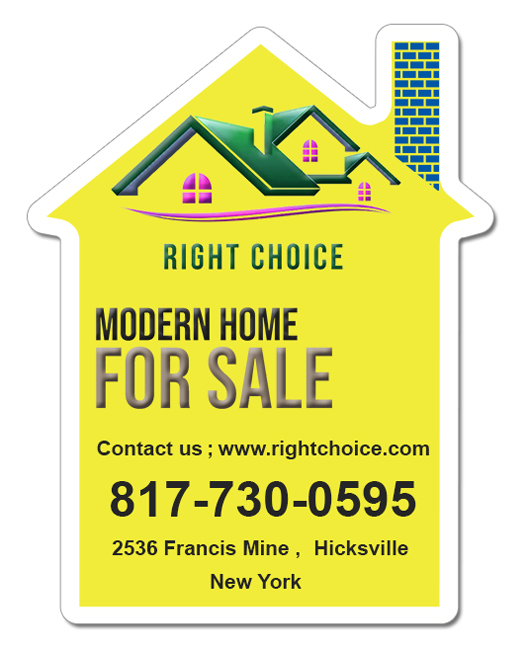 3.50x4.50 House Shaped Magnets - 20 Mil