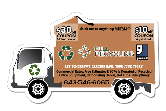 4.96x2.95 Truck Shaped Magnets - 20 Mil