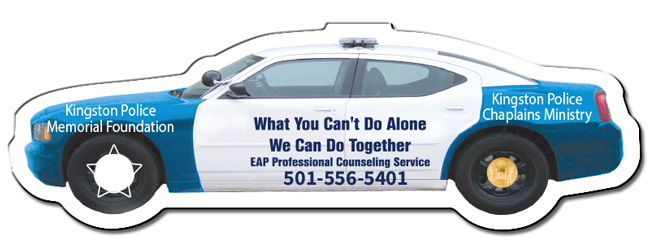 2.14x6 Police Car Shaped Magnets - 20 Mil