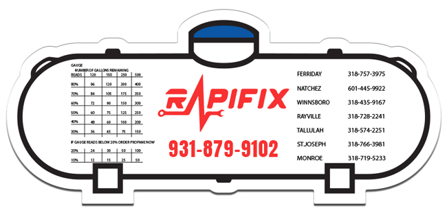 3.35x7.44 Fuel Tank Shaped Magnets - 20 Mil