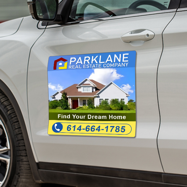 12x12 Custom Round Corners Outdoor Car Sign Magnets - 30 Mil