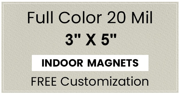 3x5 Square Corners Indoor Magnets - 20 Mil