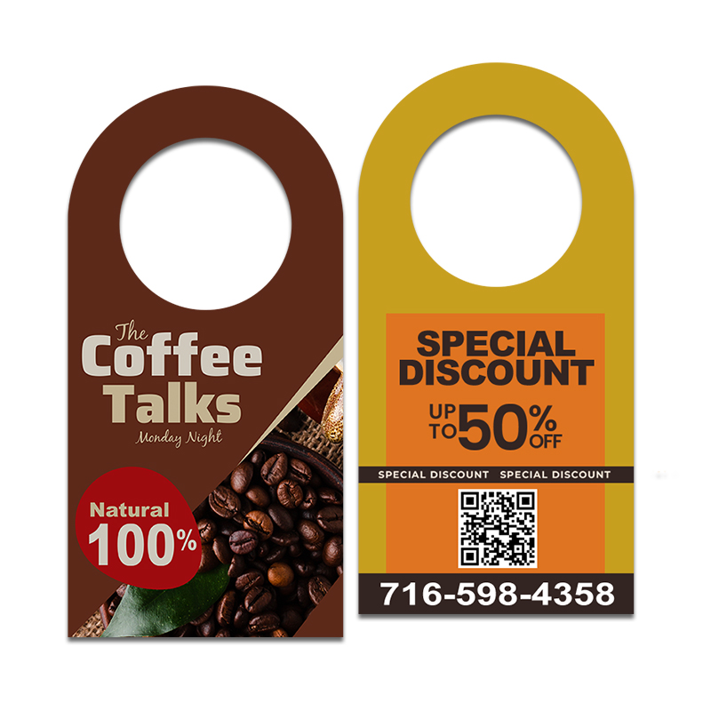 2.5x5 Inch Full Color Double Sided Bottle Hangers - 14 pt