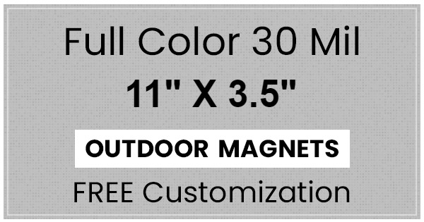Magnet - 11x3.5 Square Corners - 30 Mil - Outdoor Safe