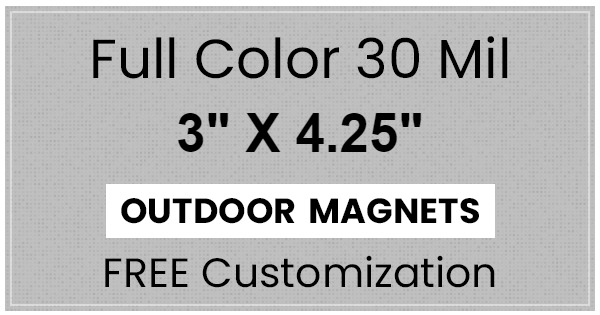 Magnet - 3x4.25 Square Corners - 30 Mil - Outdoor Safe