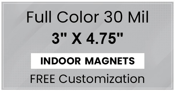 Magnet - 3x4.75 Square Corners - 30 Mil