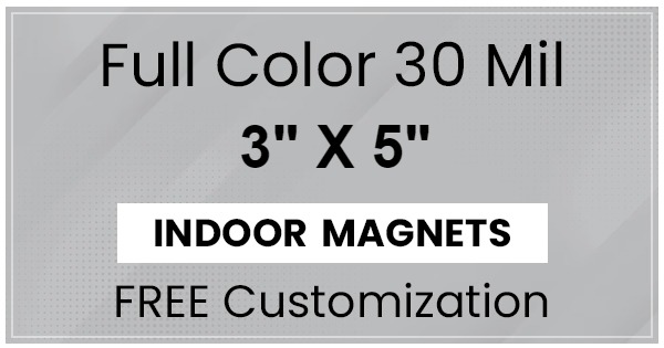Magnet - 3x5 Square Corners - 30 Mil
