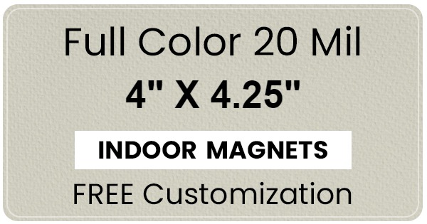 Magnet - 4x4.25 Round Corners - 20 Mil