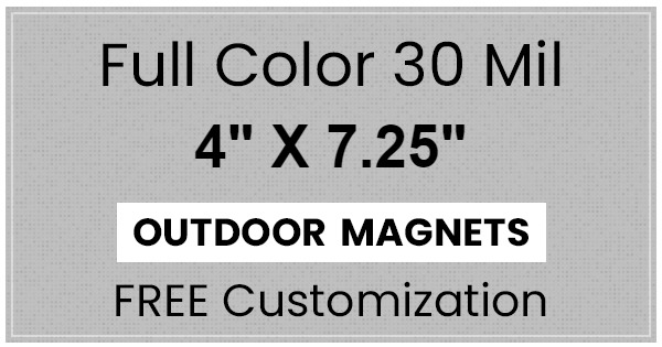 Magnet - 4x7.25 Square Corners - 30 Mil - Outdoor Safe