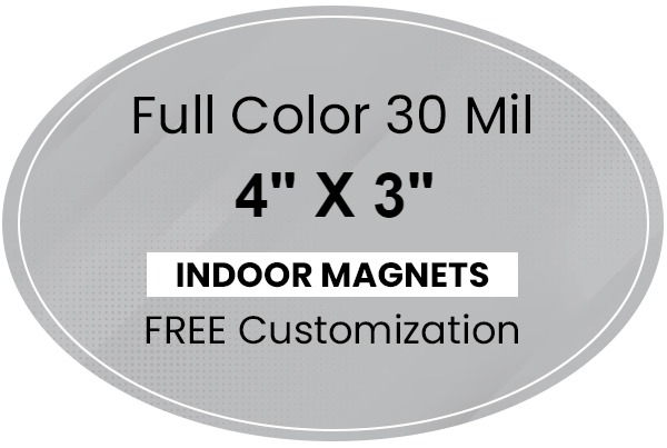4x3 Indoor Oval Magnets - 30 Mil