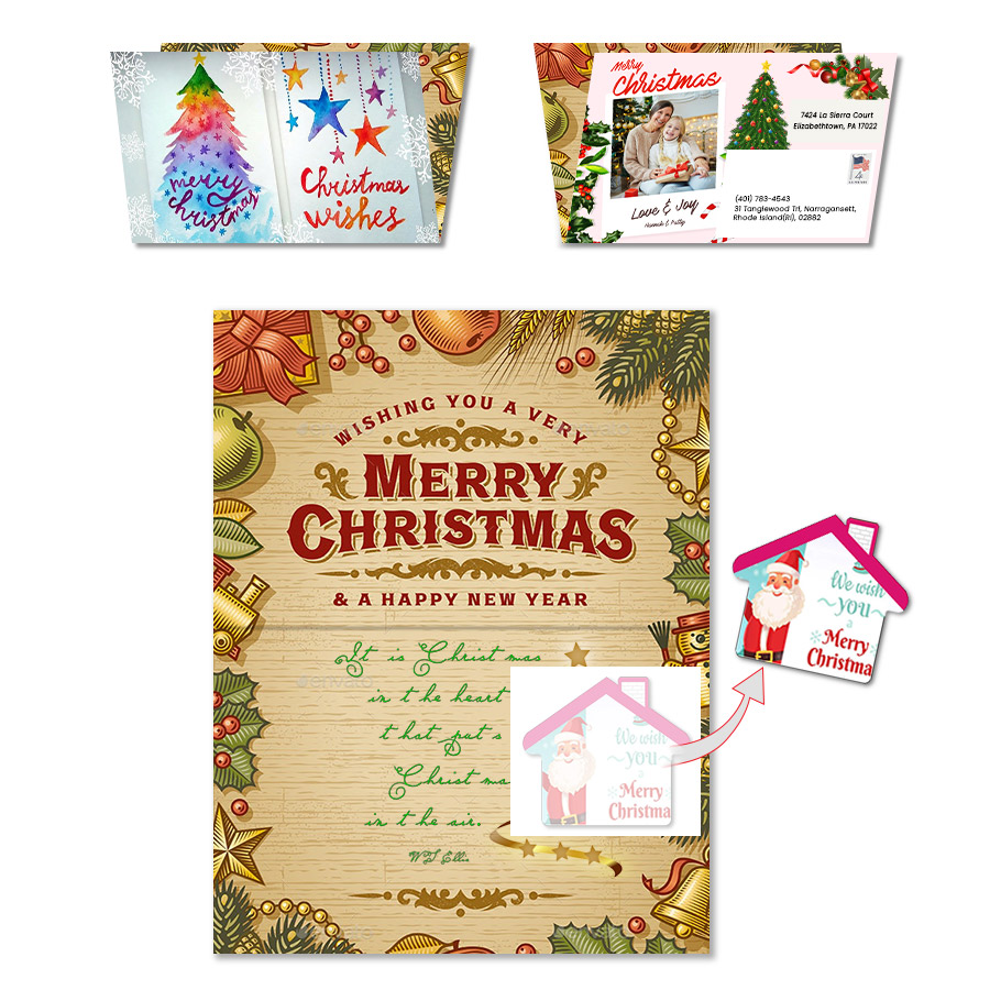 8.5x11 Custom Standard Coated Postcard with House Magnets Tipped Inside ...