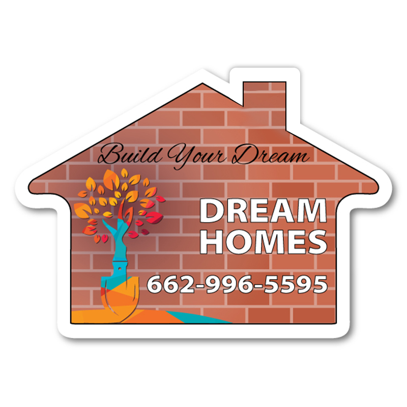 3.5x2.5 House Shape Full Color Magnet 20 Mil