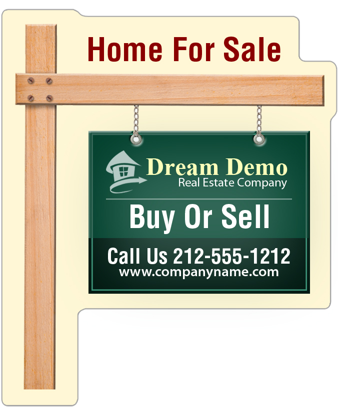 2.25x2.75 Real Estate Sold Sign Shape Full Color Magnet 20 mil