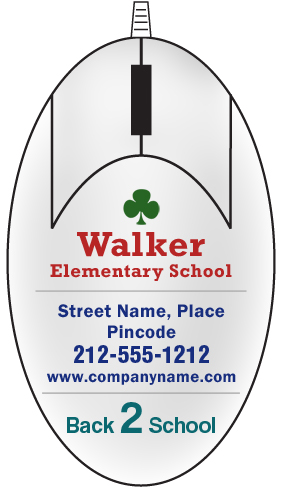 1.87x3.25 Computer Mouse Shape School Magnet 20 mil
