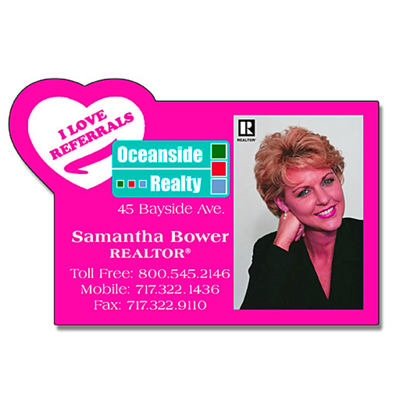Magnet - Square with Heart Corner Shape (3x2.5) - 30 Mil - Outdoor Safe