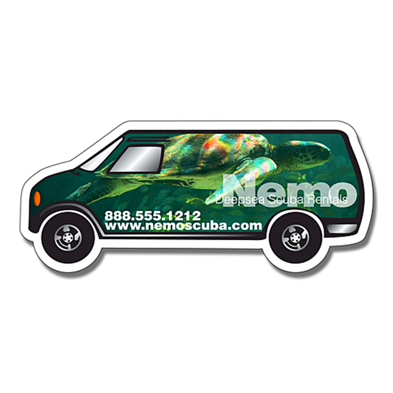 5.25x2.25 Inch Van Shape Outdoor Magnets - 30 Mil