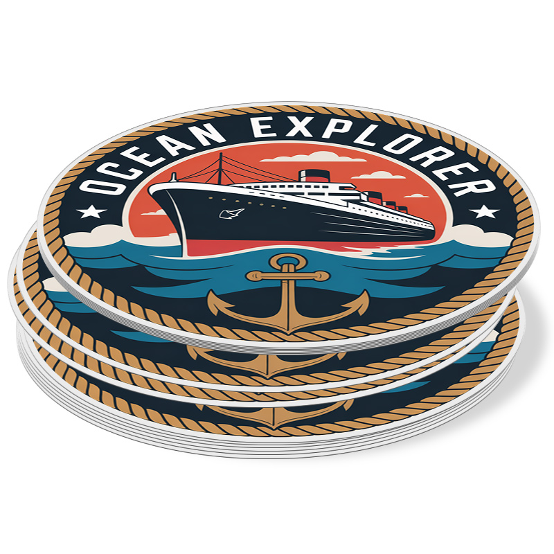 5x4 Inch Oval Full Color Outdoor Vinyl Stickers