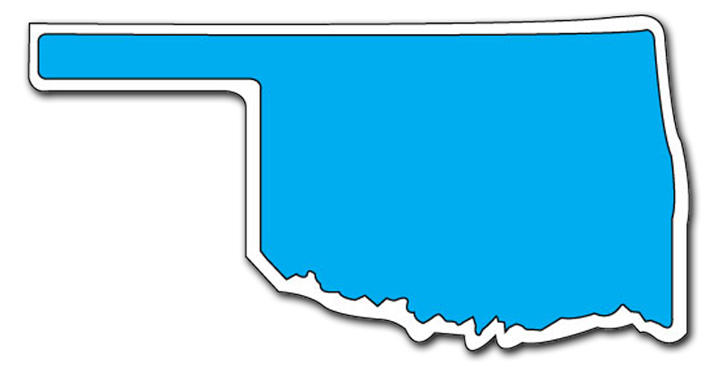 3.5x3 Custom Oklahoma Shaped Magnets 20 Mil