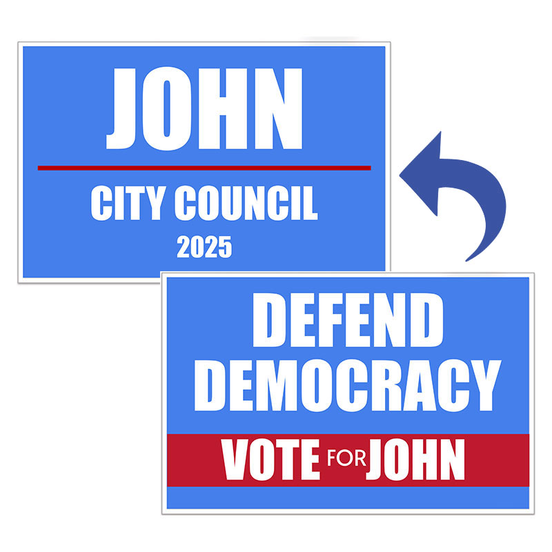 11" x 7" Poster Board Shaped Full Color Rally Signs - Two Side