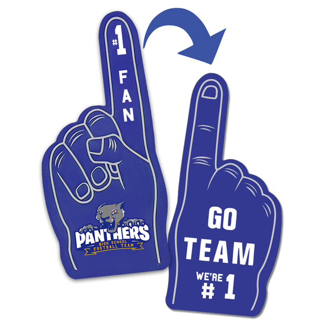 8" x 12" Hand w/ Raised Finger Shaped Full Color Rally Signs - Two Side