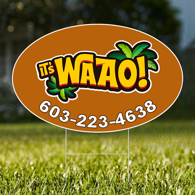 22" x 14" Oval Shaped Full Color Yard Signs