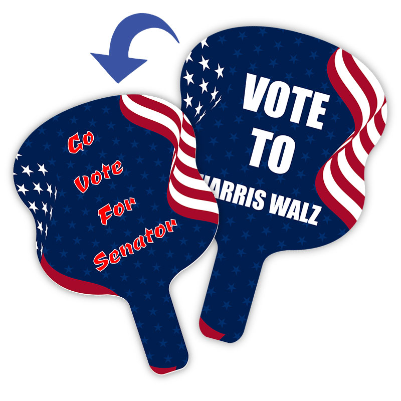 15" x 10" Hourglass Shaped Full Color Rally Signs - Two Side