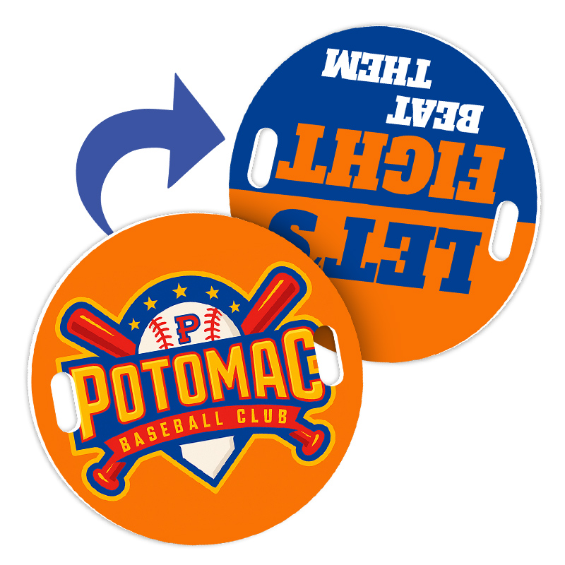 24" Circle Shaped Full Color Cheer Signs - Two Side