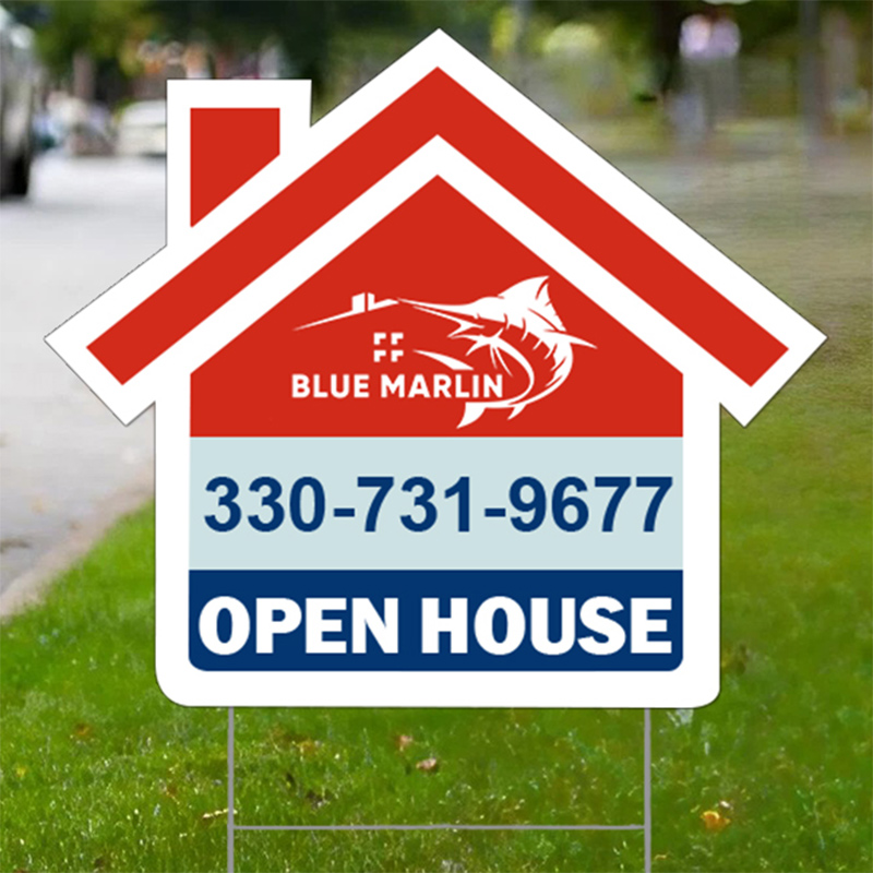 24" x 18" House Shaped Full Color Yard Signs