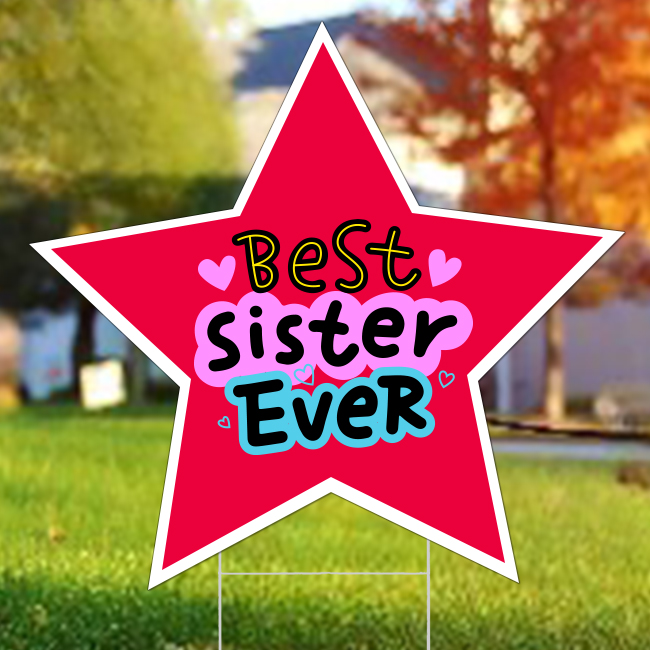 24" x 24" Star Yard Signs - Full Color Double Side