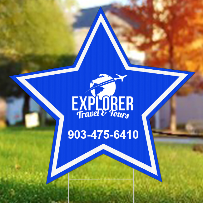 24" x 24" Star Shaped Full Color Yard Signs