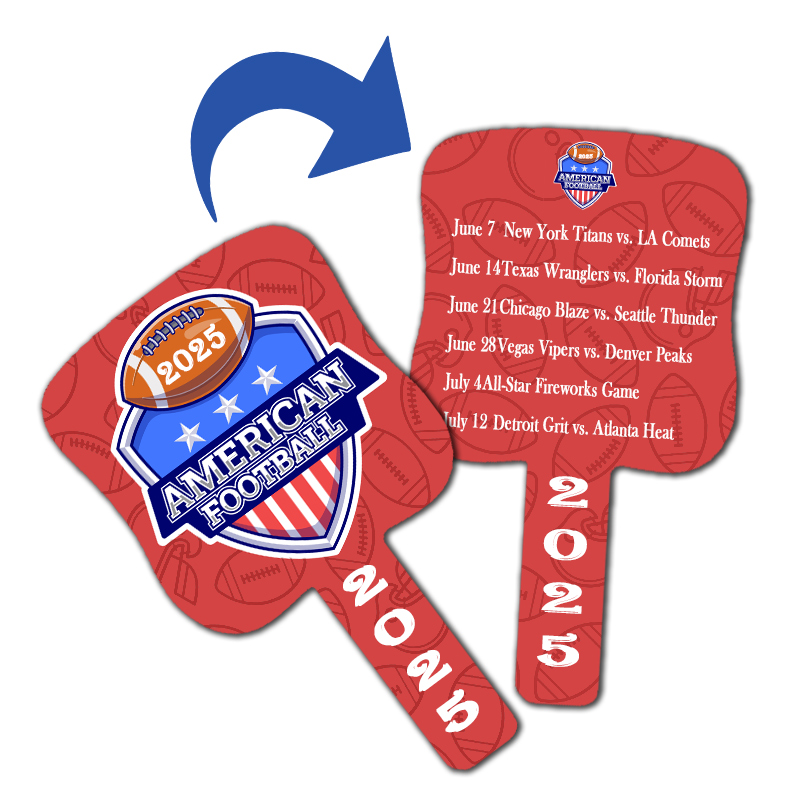 6.73" x 11.3" Sports Team Schedule Shaped Full Color Rally Signs - Two Side