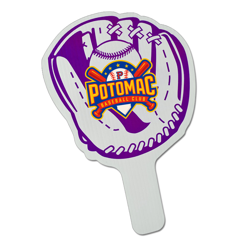 Budget Baseball Glove Shaped Hand Fans - One Side